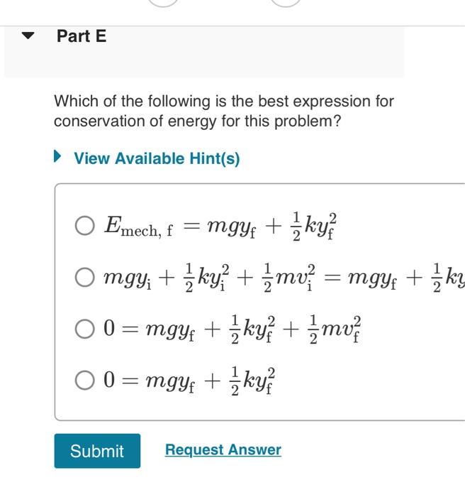 Part E Which of the following is the best expression | Chegg.com