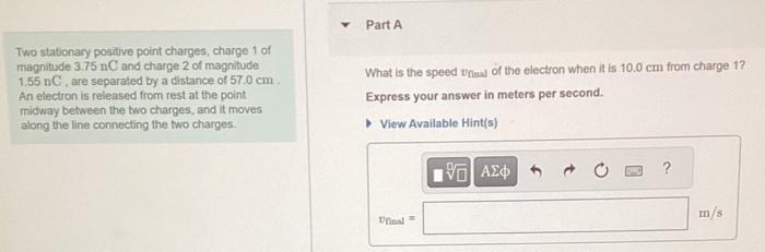 Solved Two stationary positive point charges, charge 1 of | Chegg.com
