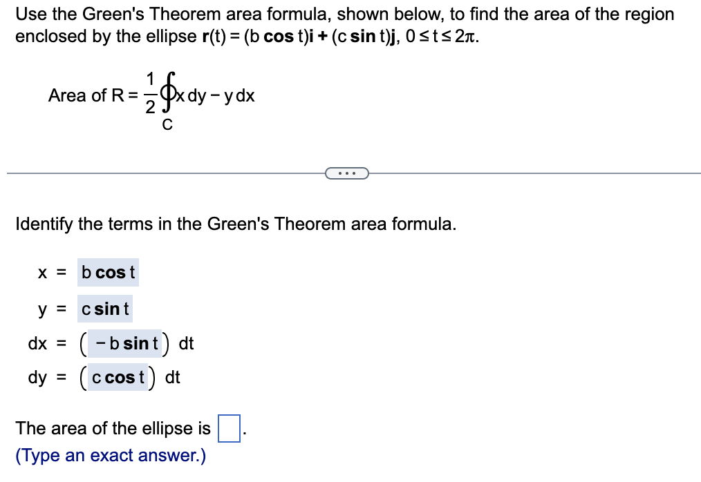 Solved Use the Green's Theorem area formula, shown below, to | Chegg.com