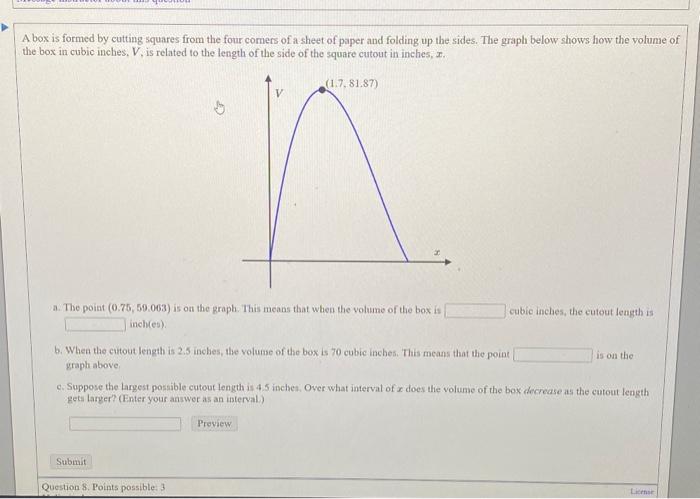 Solved A box is formed by cutting squares from the four | Chegg.com