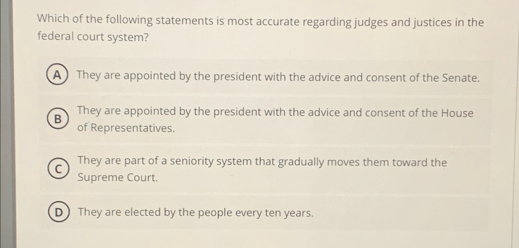 Solved Which of the following statements is most accurate | Chegg.com