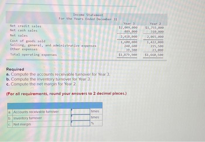 Solved Required o. Compute the accounts receivable turnover | Chegg.com