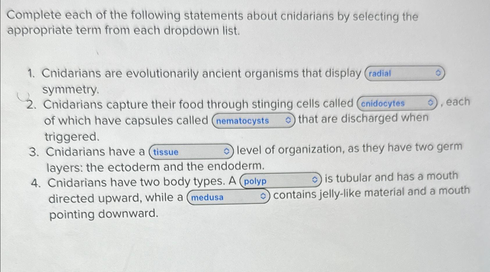 Solved Complete each of the following statements about | Chegg.com