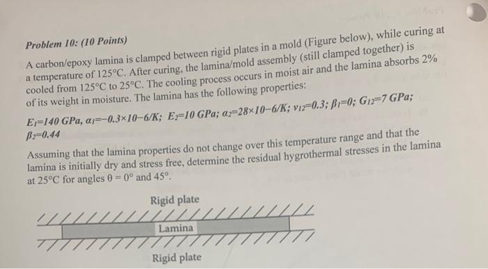 Solved Problem 10 10 Points A Carbonepoxy Lamina Is 