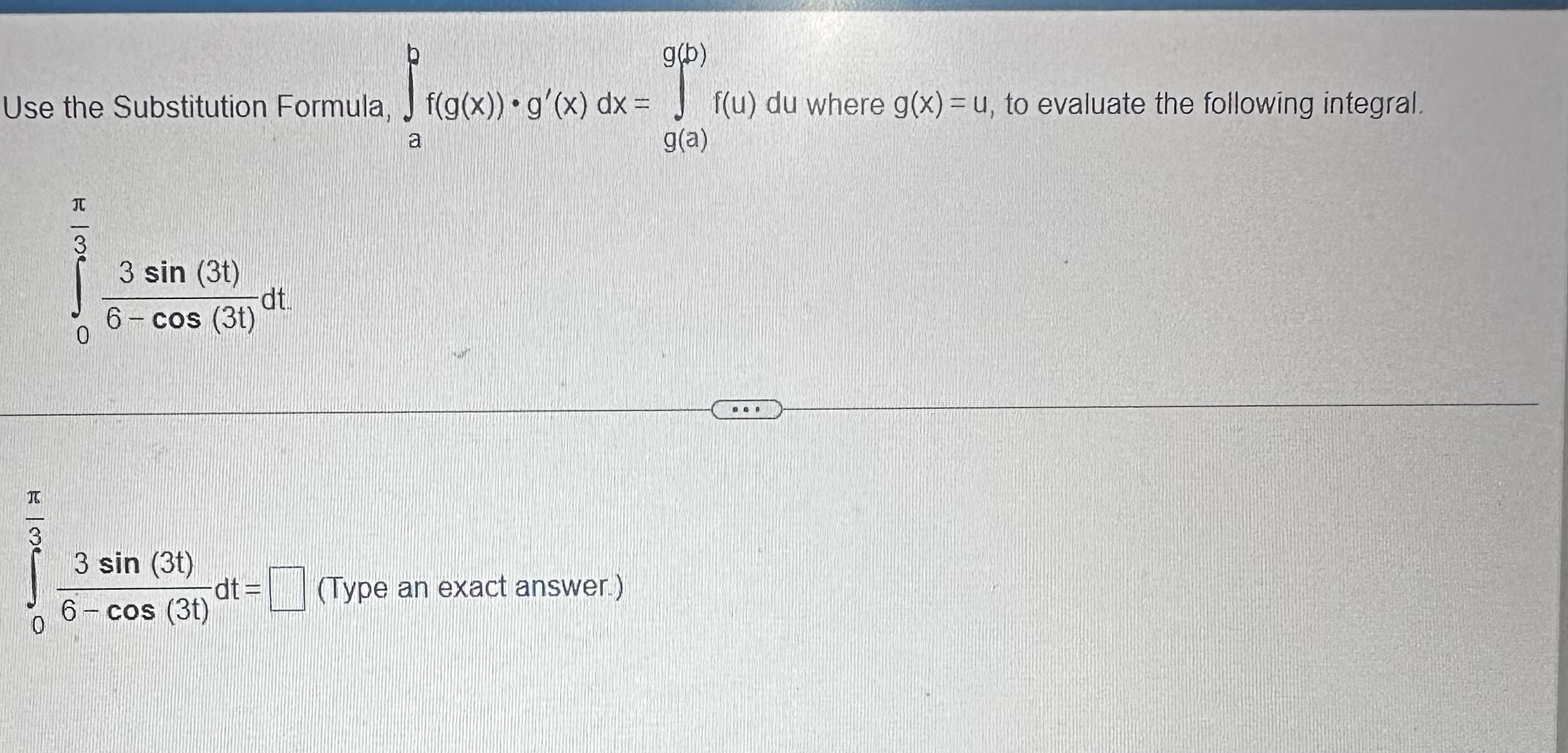 Solved Use the Substitution Formula, | Chegg.com