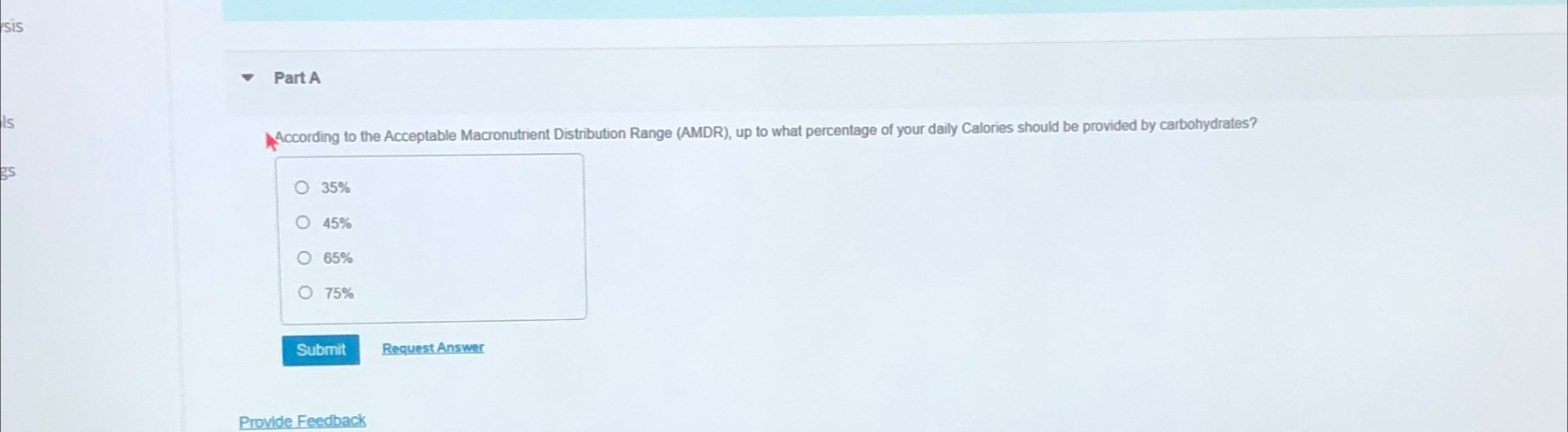 Solved Part AAccording to the Acceptable Macronutrient | Chegg.com