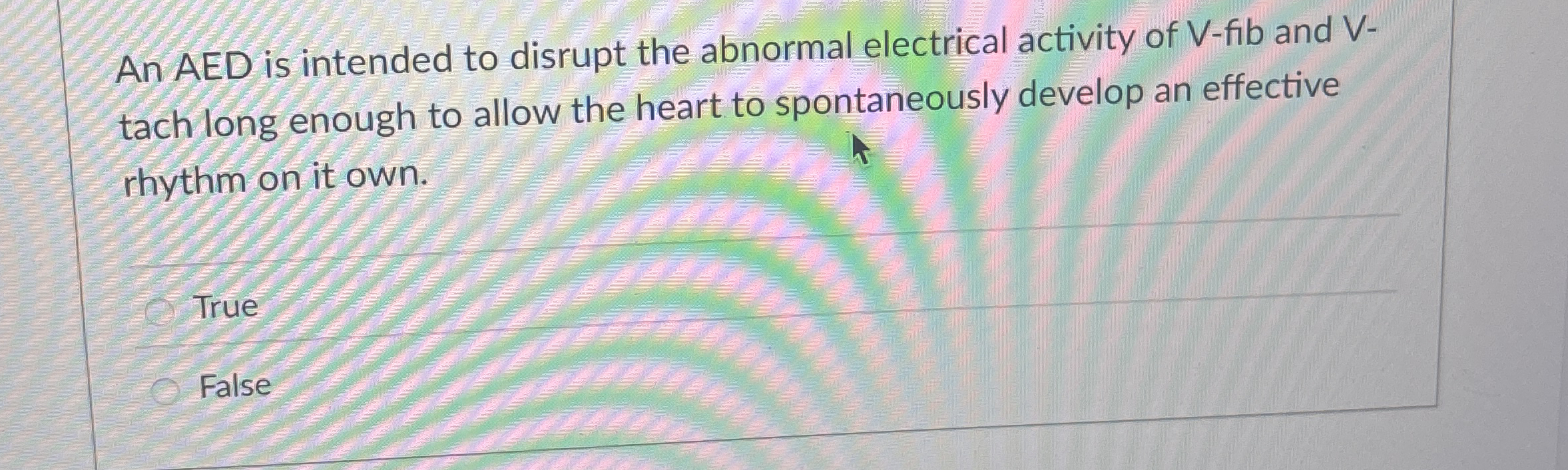 An AED is intended to disrupt the abnormal electrical | Chegg.com