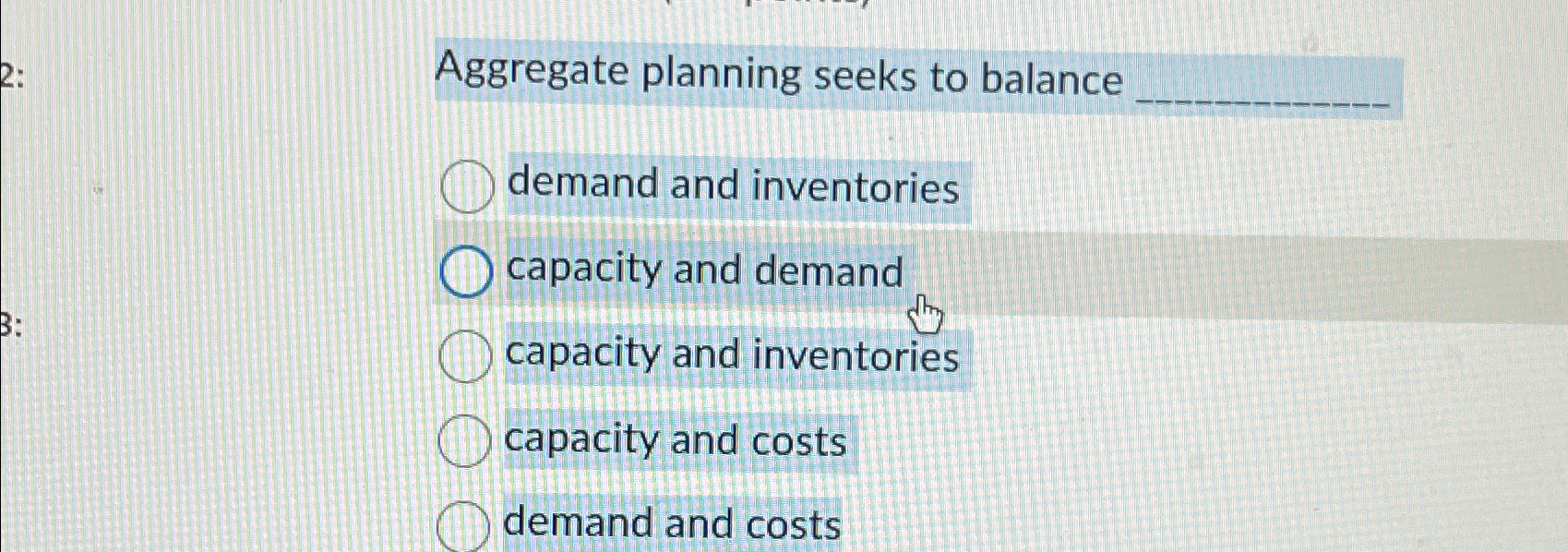 Solved Aggregate planning seeks to balance ,demand and | Chegg.com