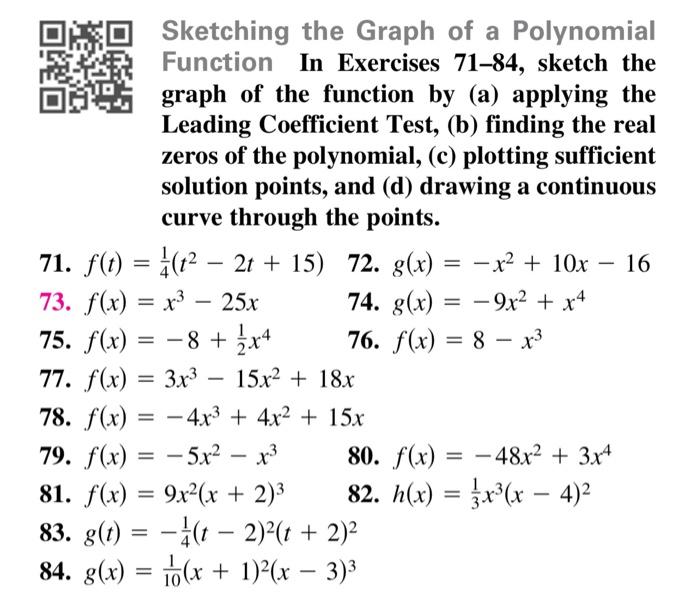 Solved = = Sketching the Graph of a Polynomial Function In | Chegg.com