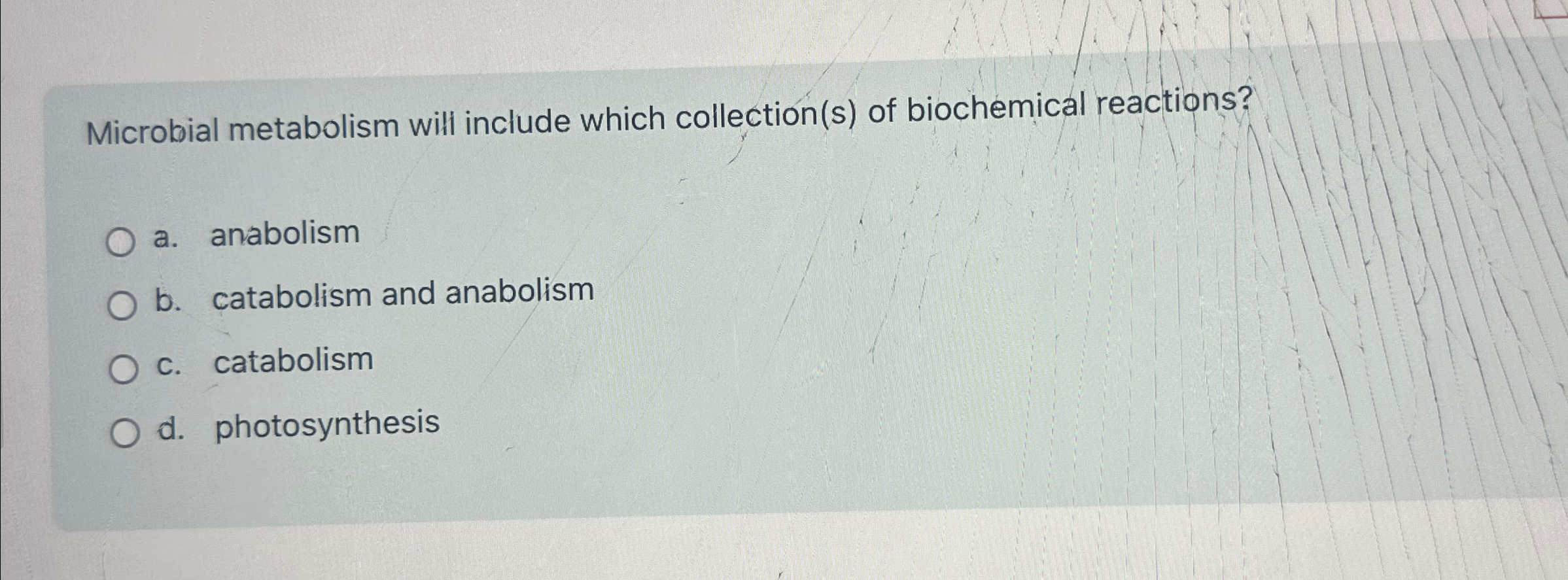 Solved Microbial metabolism will include which collection(s) | Chegg.com