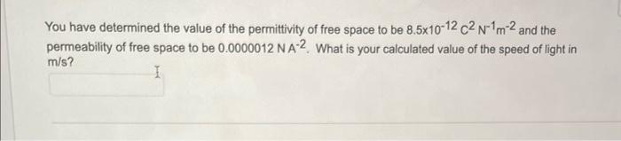 Solved You have determined the value of the permittivity of | Chegg.com