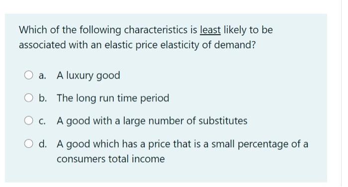 Solved A cross price elasticity of demand coefficient of 4.5 | Chegg.com
