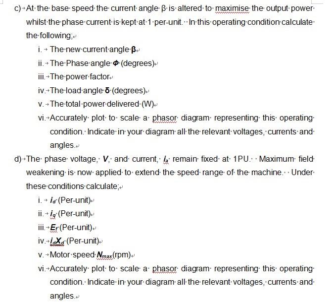 Solved A•3-phase-permanent magnet synchronous | Chegg.com