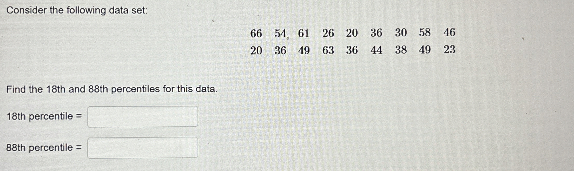 Solved Consider the following data | Chegg.com