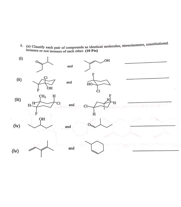Solved 5. (a) Classify each pair of compoun Ssify cach pair | Chegg.com