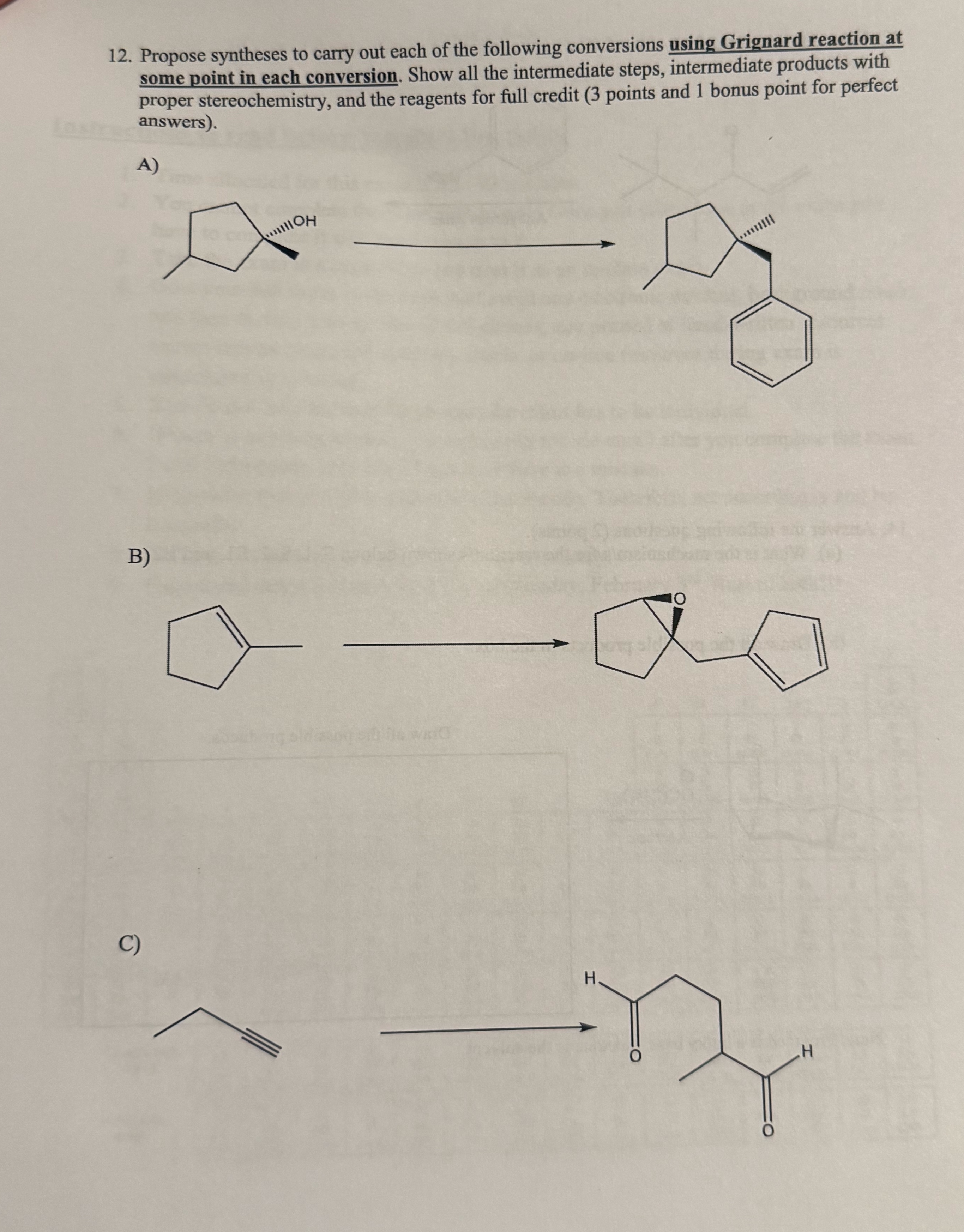 Solved Propose syntheses to carry out each of the following | Chegg.com