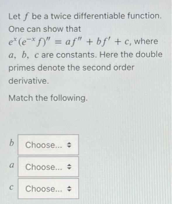 Solved Let f be a twice differentiable function. One can | Chegg.com