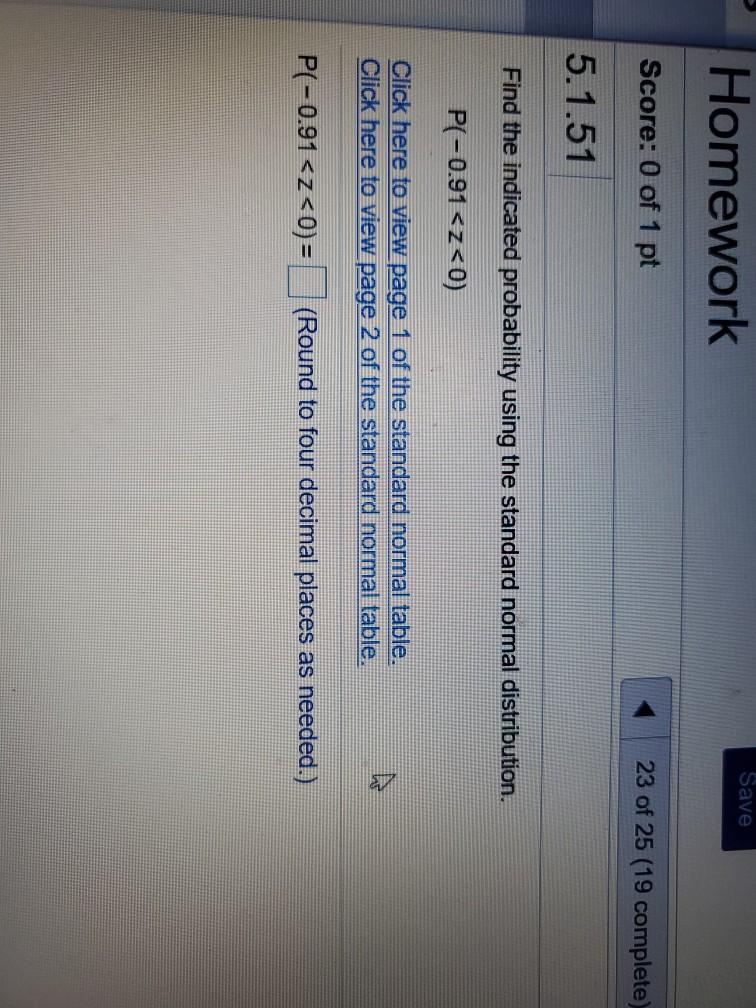 Solved Save Homework Score 0 Of 1 Pt 23 Of 25 19 Complete