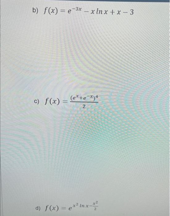 Solved ( 15 points) Find the first derivative of the | Chegg.com