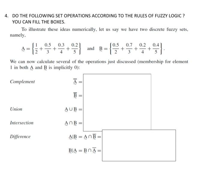 Solved DO THE FOLLOWING SET OPERATIONS ACCORDING TO THE | Chegg.com