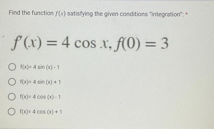 Solved Find the function f(x) satisfying the given | Chegg.com