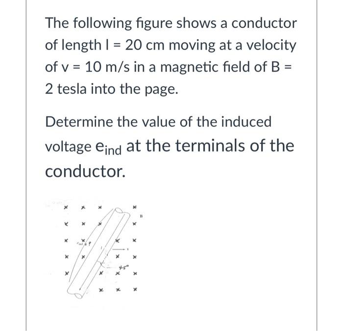 Solved The following figure shows a conductor of length I = | Chegg.com