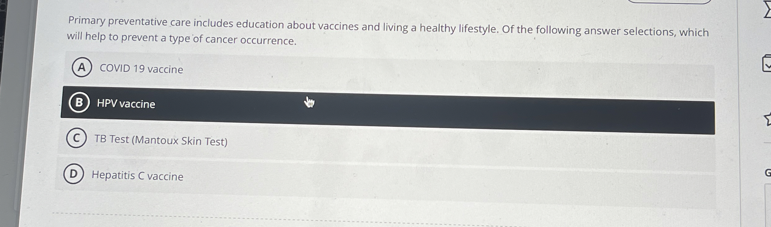 Solved Primary preventative care includes education about | Chegg.com