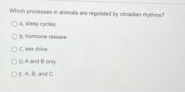 Solved Which processes in animals are regulated by circadian | Chegg.com