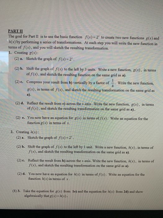 Solved PART II The goal for Part II is to use the basic | Chegg.com