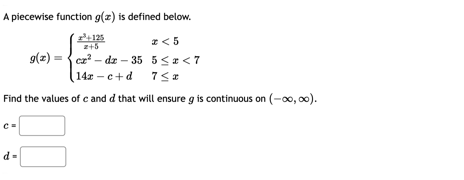 Solved A piecewise function g(x) ﻿is defined | Chegg.com
