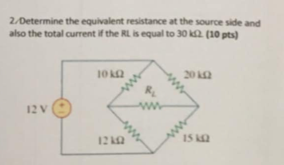 Solved 2.Determine the equivalent resistance at the source | Chegg.com