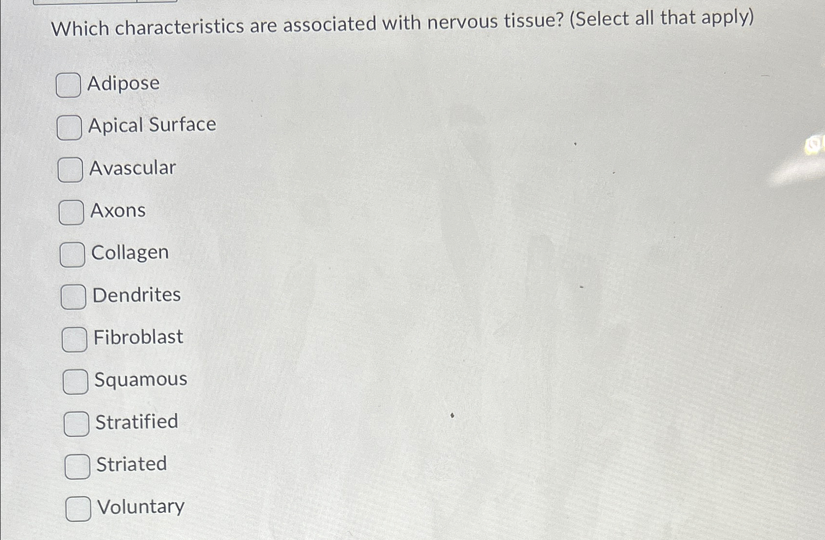 Solved Which characteristics are associated with nervous | Chegg.com