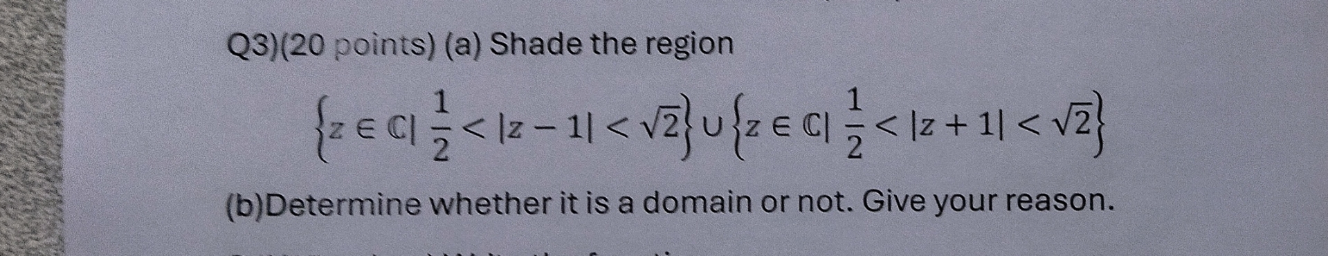 Solved Q3)(20 ﻿points) (a) ﻿Shade the | Chegg.com