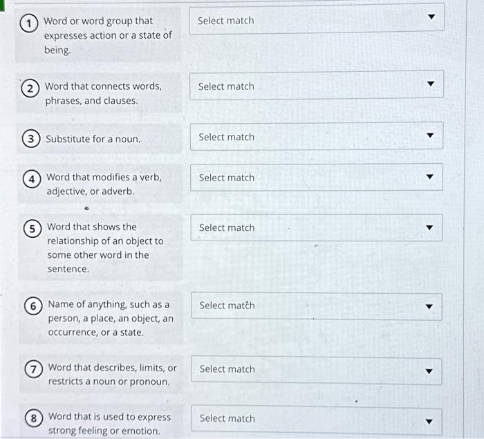 Solved 2 Word or word group that expresses action or a state | Chegg.com
