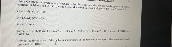 Solved Die 115) Using GAMS (as a programming language) solve | Chegg.com