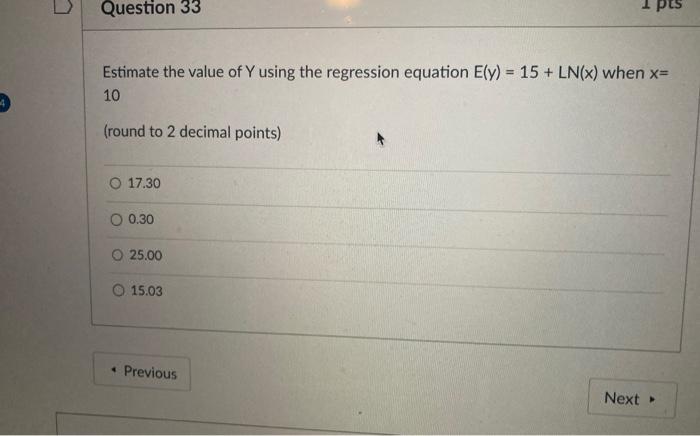 Solved Estimate the value of Y using the regression equation | Chegg.com