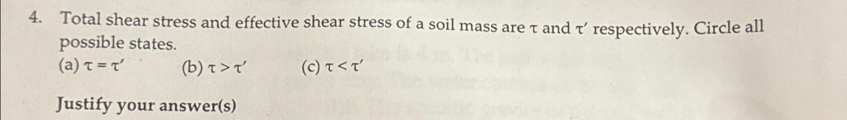 Solved Total shear stress and effective shear stress of a | Chegg.com
