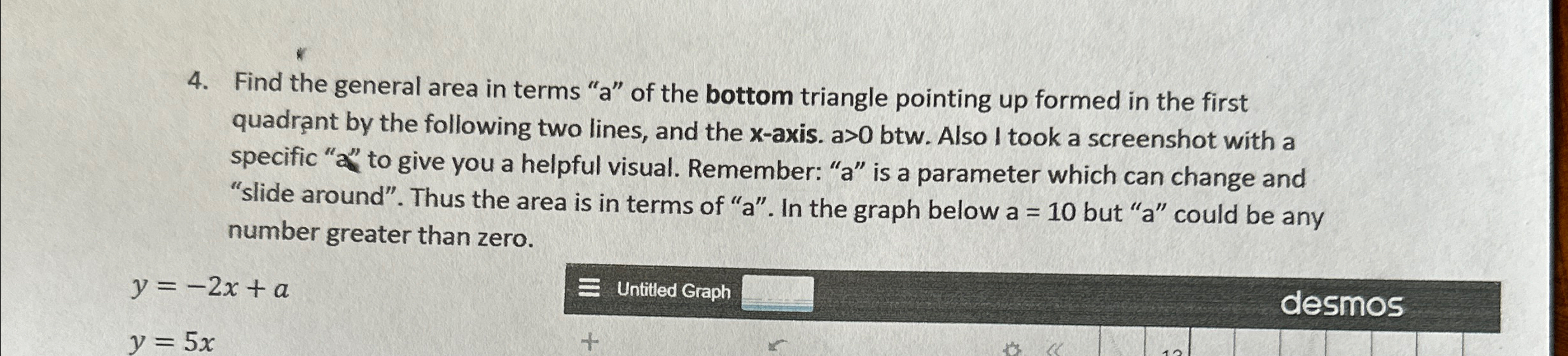Solved Find the general area in terms " a " ﻿of the bottom | Chegg.com