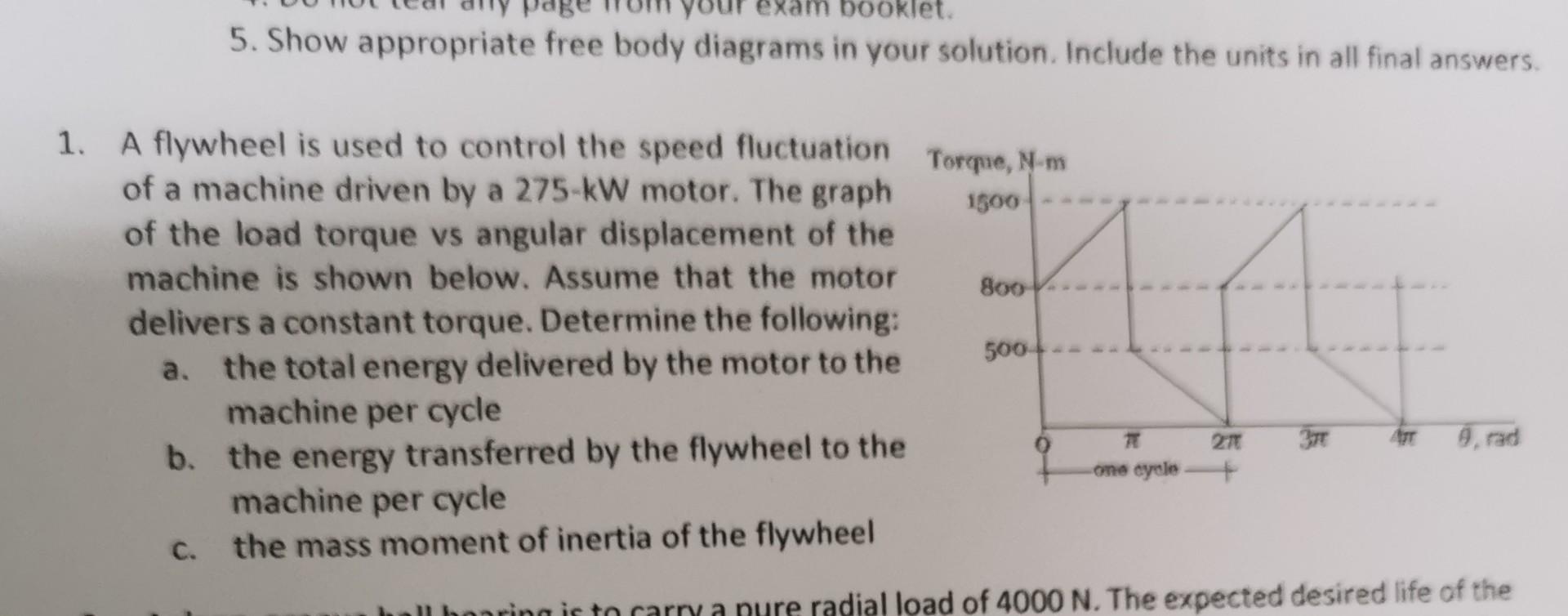 Solved 5. Show appropriate free body diagrams in your | Chegg.com