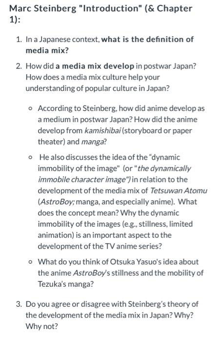 Anime's Media Mix Anime's Media Mix Frandiving Toss | Chegg.com