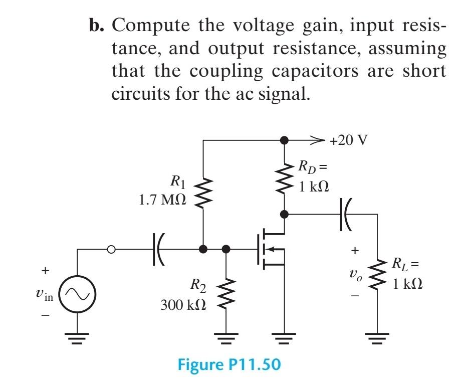 [Solved]: 11.50. Consider the common-source amplifi