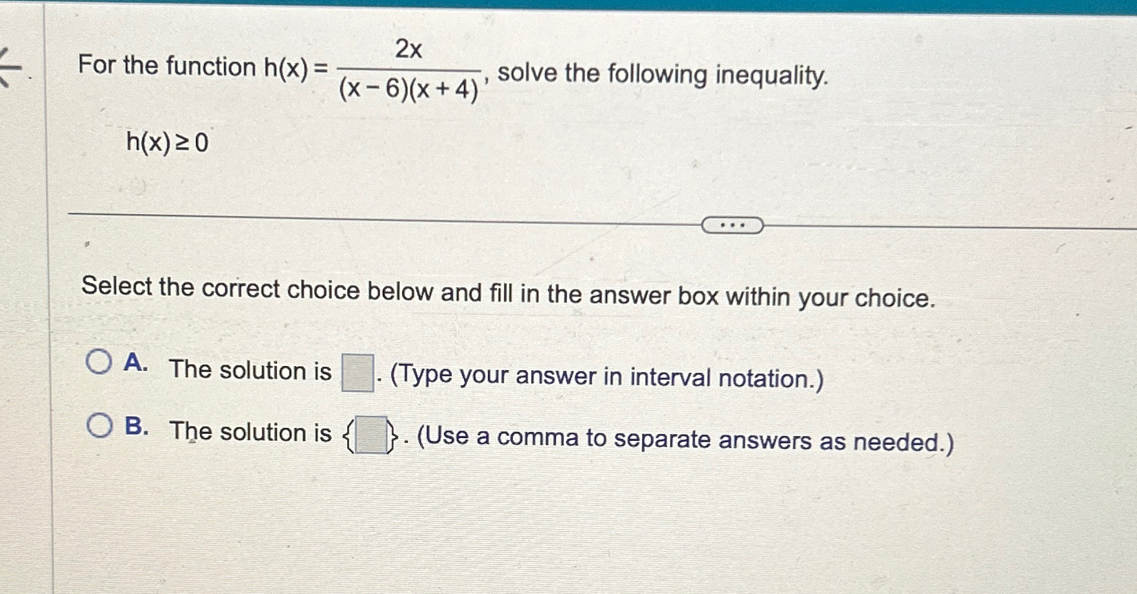 Solved For the function h(x)=2x(x-6)(x+4), ﻿solve the | Chegg.com