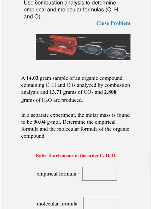 Solved Use combustion analysis to determine empirical and | Chegg.com