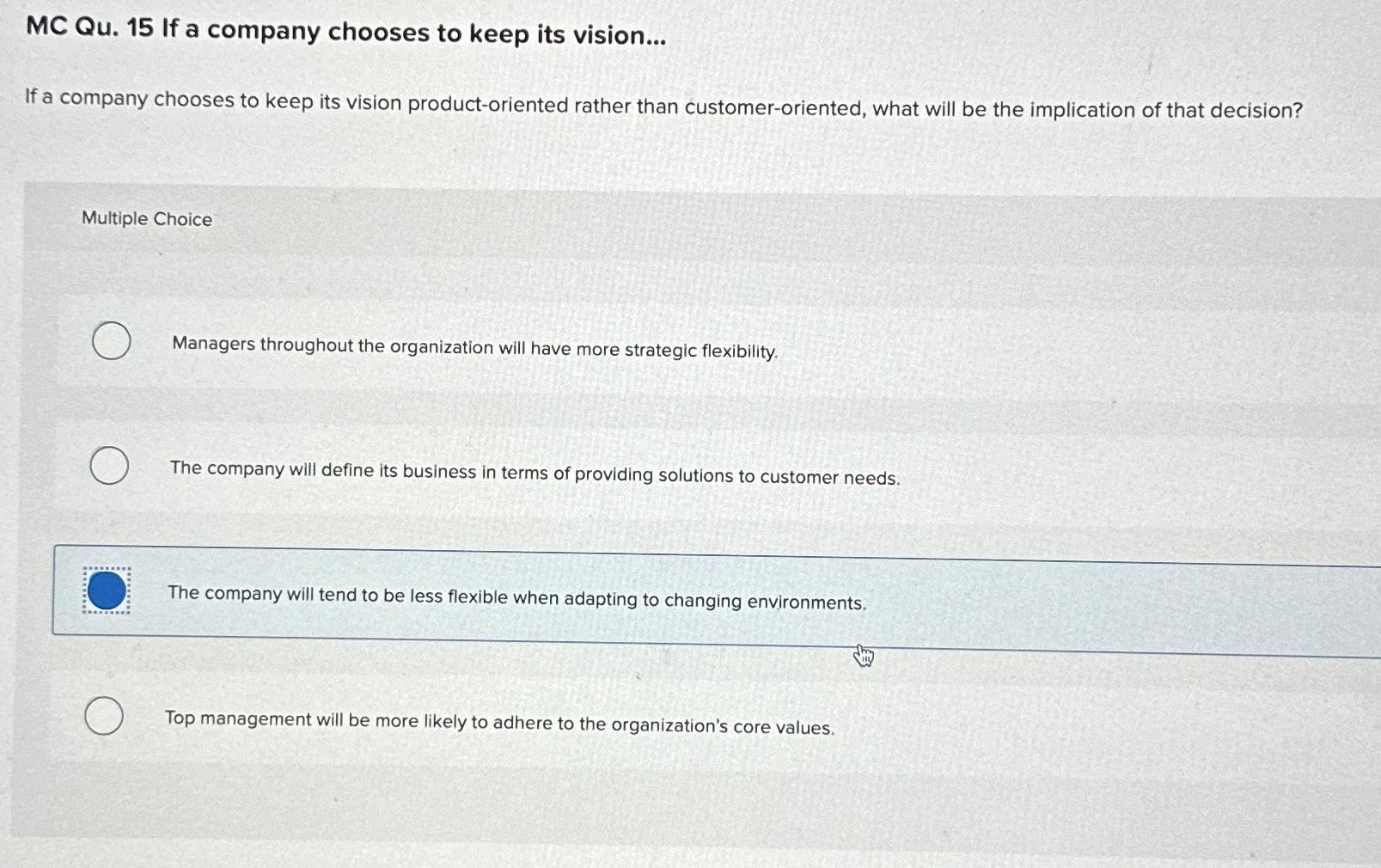 Solved MC Qu. 15 ﻿If a company chooses to keep its | Chegg.com