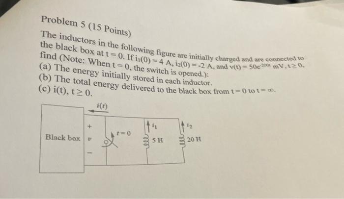 Solved Problem 5 (15 Points) The inductors in the following | Chegg.com
