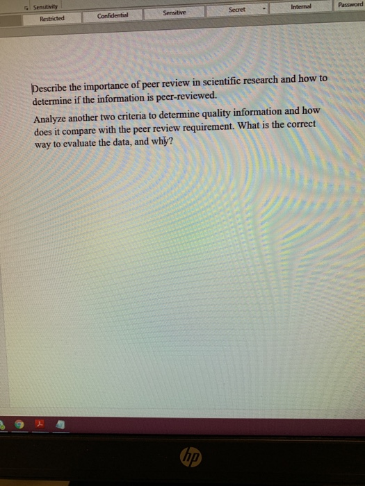 Solved Internal Password Sensitivity Restricted Sensitive | Chegg.com