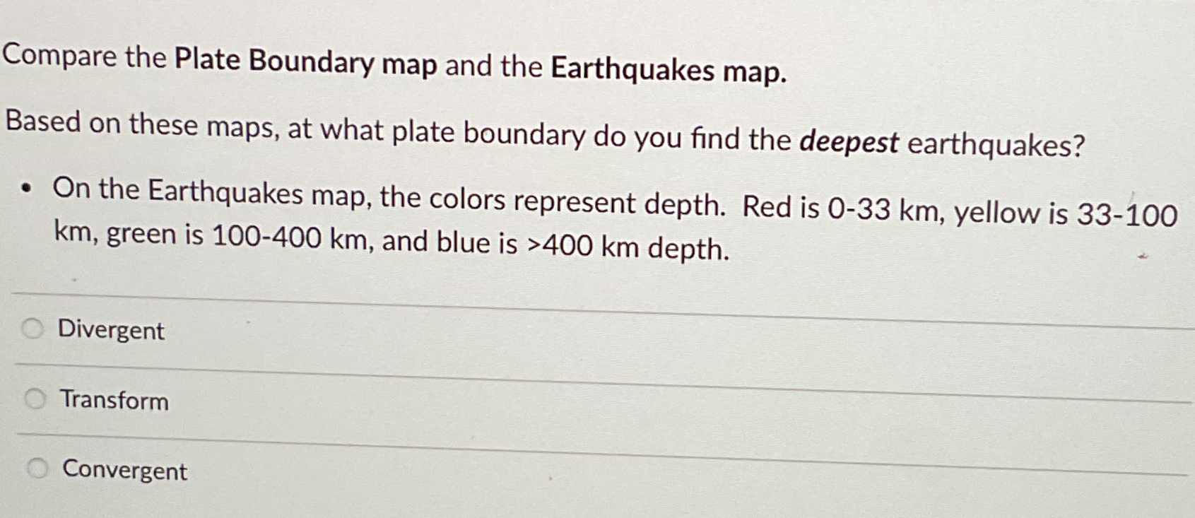 Solved Compare the Plate Boundary map and the Earthquakes | Chegg.com