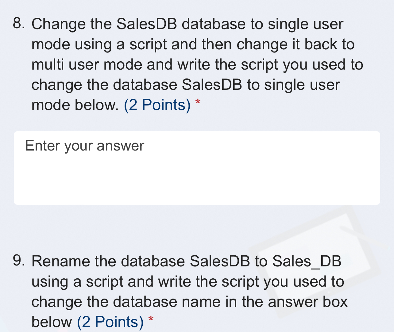Solved Change the SalesDB database to single user mode using | Chegg.com