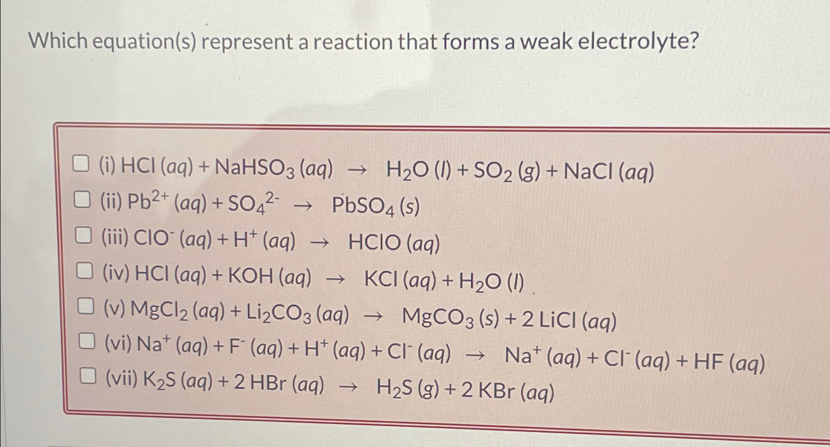 Solved Which equation(s) ﻿represent a reaction that forms a | Chegg.com