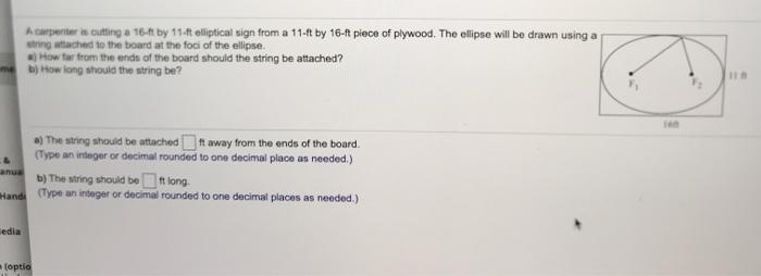 Arpenter les cutting a 16-t by 11. eliptical sign | Chegg.com